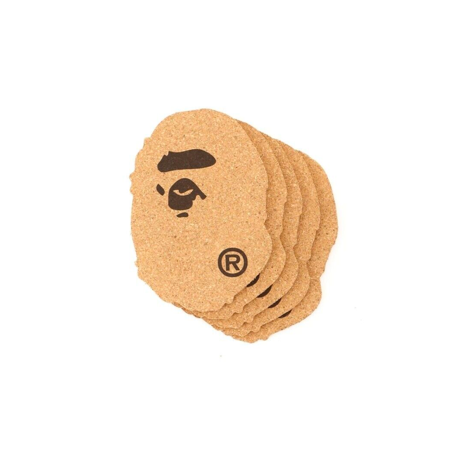 A BATHING APE APE HEAD CORK COASTER - BEIGE – Creme321