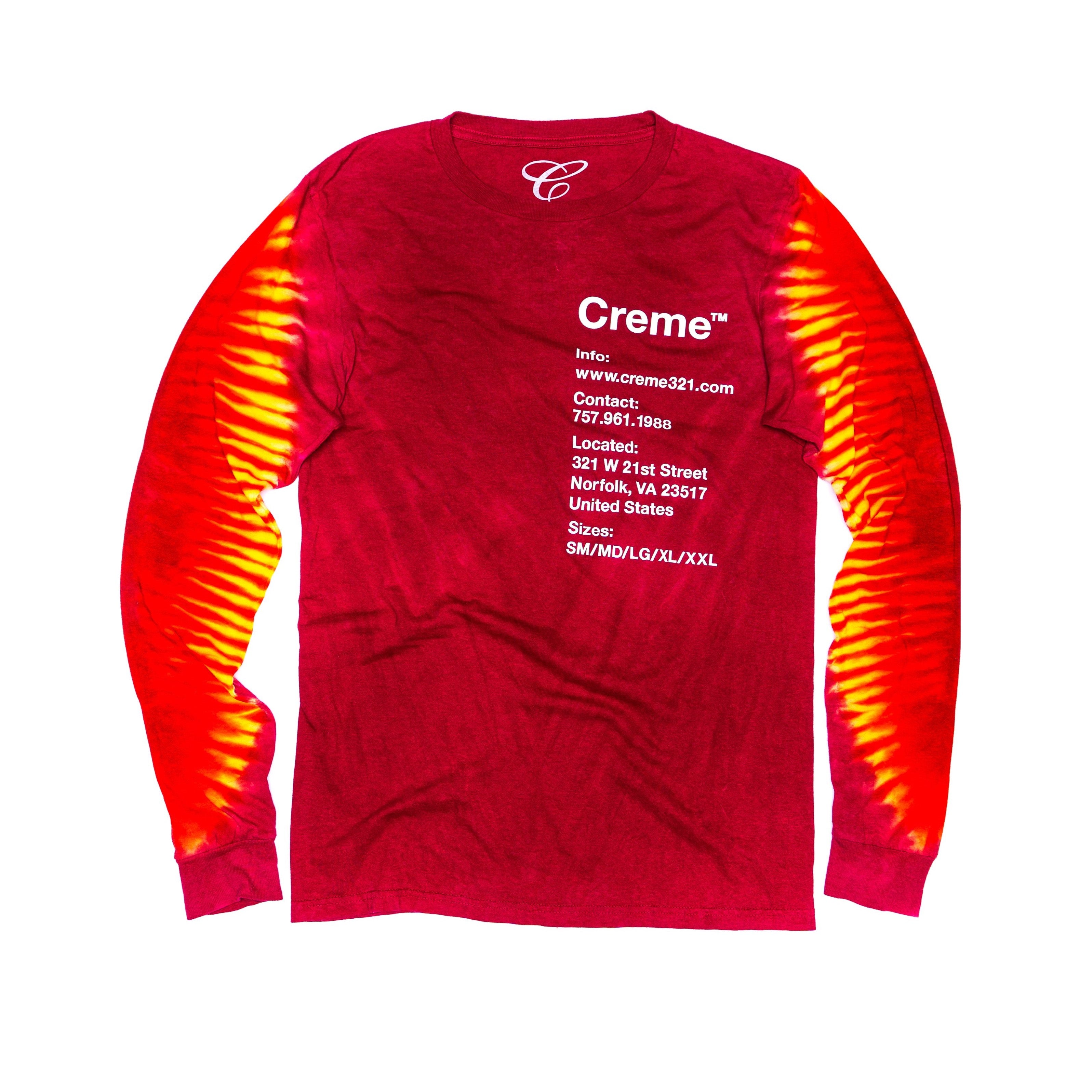 CREME VA INFO TIE DYE LS TEE - CRANBERRY – Creme321